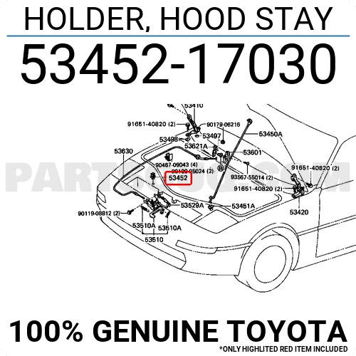 HOLDER, HOOD STAY 5345217030 | Toyota Parts | PartSouq