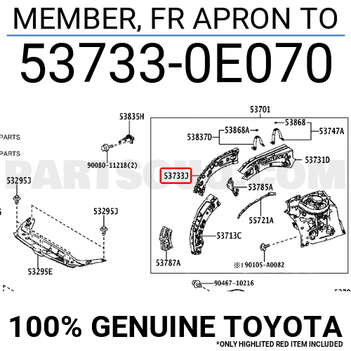 MEMBER, FR APRON TO 537330E070 | Toyota Parts | PartSouq