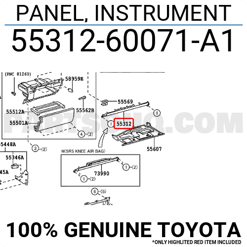 PANEL, INSTRUMENT 5531260071A1 | Toyota Parts | PartSouq