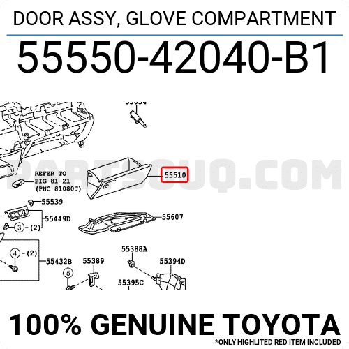 DOOR ASSY, GLOVE COMPARTMENT 5555042040B1 | Toyota Parts | PartSouq