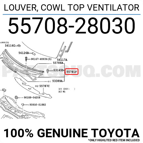 LOUVER, COWL TOP VENTILATOR 5570828030 | Toyota Parts | PartSouq