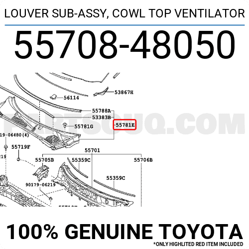 LOUVER SUB-ASSY, COWL TOP VENTILATOR 5570848050 | Toyota Parts | PartSouq
