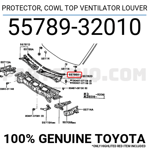 PROTECTOR, COWL TOP VENTILATOR LOUVER 5578932010 | Toyota Parts | PartSouq