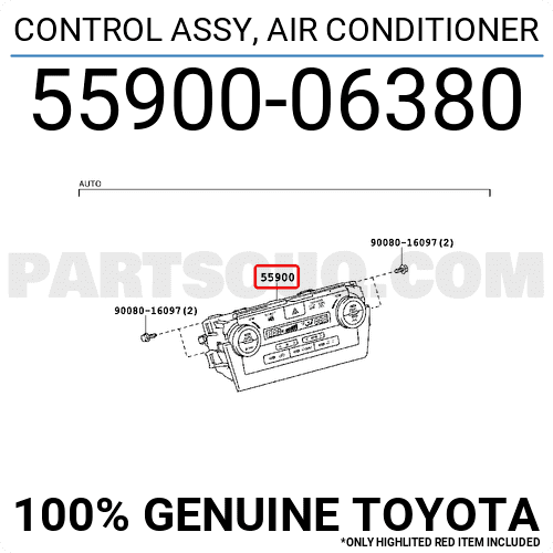CONTROL ASSY, AIR CONDITIONER 5590006380 | Toyota Parts | PartSouq