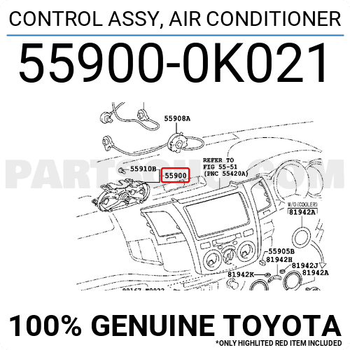 CONTROL ASSY, AIR CONDITIONER 559000K021 | Toyota Parts | PartSouq