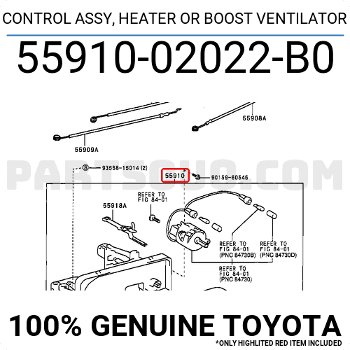 CONTROL ASSY, HEATER OR BOOST VENTILATOR 5591002022B0 | Toyota Parts ...