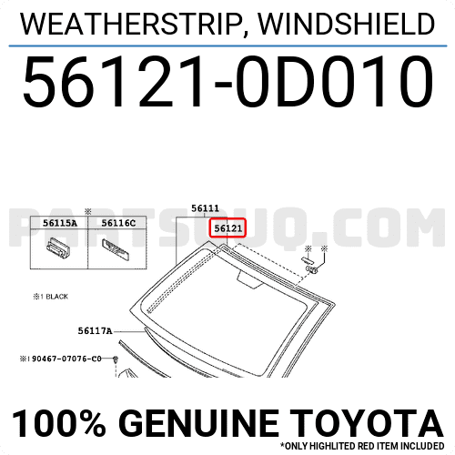 WEATHERSTRIP, WINDSHIELD 561210D010 | Toyota Parts | PartSouq