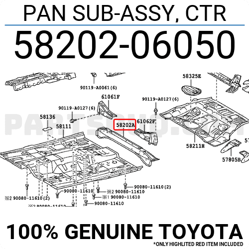 PAN SUB-ASSY, CTR 5820206050 | Toyota Parts | PartSouq