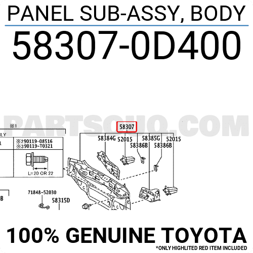 PANEL SUB-ASSY, BODY 583070D400 | Toyota Parts | PartSouq