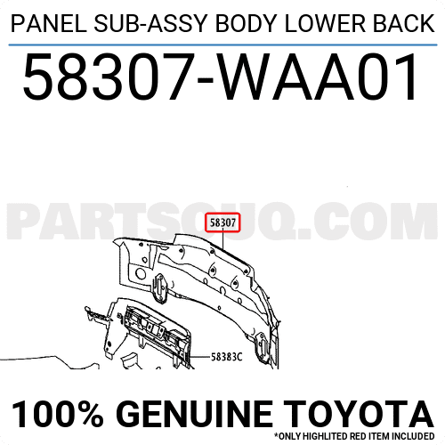 PANEL SUB-ASSY BODY LOWER BACK 58307WAA01 | Toyota Parts | PartSouq