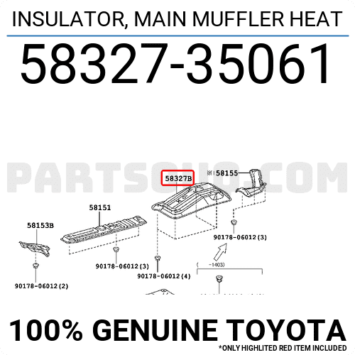 INSULATOR, MAIN MUFFLER HEAT 5832735061 | Toyota Parts | PartSouq