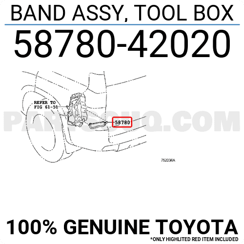BAND ASSY, TOOL BOX 5878042020 | Toyota Parts | PartSouq