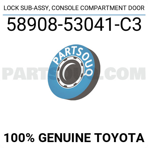 LOCK SUB-ASSY, CONSOLE COMPARTMENT DOOR 5890853041C3 | Toyota Parts ...