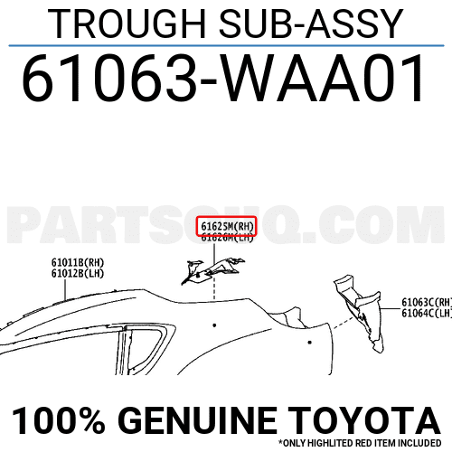 TROUGH SUB-ASSY 61063WAA01 | Toyota Parts | PartSouq