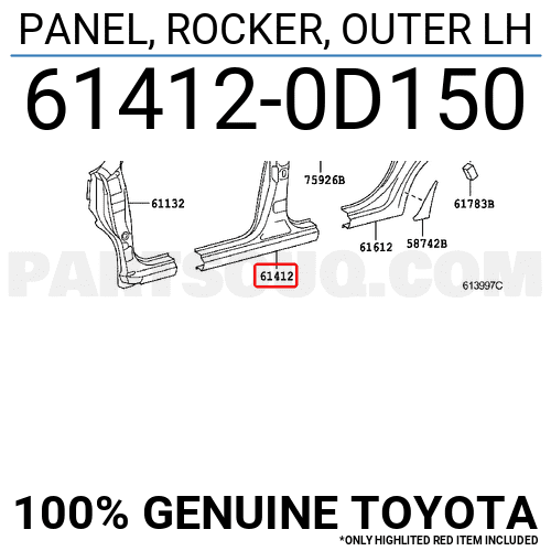 PANEL, ROCKER, OUTER LH 614120D150 | Toyota Parts | PartSouq