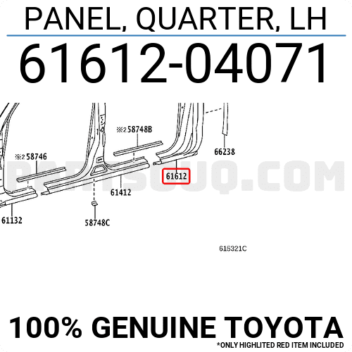 PANEL, QUARTER, LH 6161204071 | Toyota Parts | PartSouq