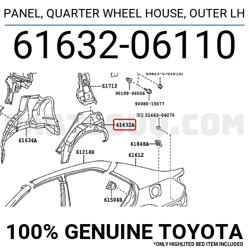 PANEL, QUARTER WHEEL HOUSE, OUTER LH 6163206110 | Toyota Parts | PartSouq