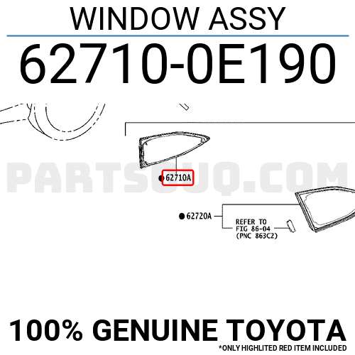 WINDOW ASSY 627100E190 | Toyota Parts | PartSouq