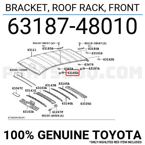 BRACKET, ROOF RACK, FRONT 6318748010 | Toyota Parts | PartSouq