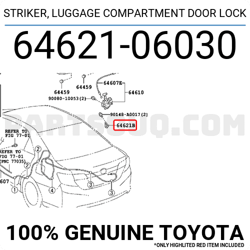 STRIKER, LUGGAGE COMPARTMENT DOOR LOCK 6462106030 | Toyota Parts | PartSouq