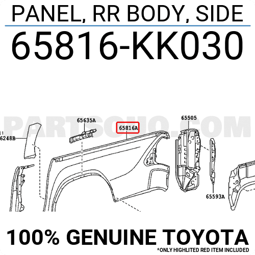 PANEL, RR BODY, SIDE 65816KK030 | Toyota Parts | PartSouq