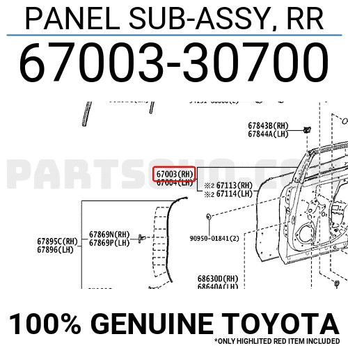 PANEL SUB-ASSY, RR 6700330700 | Toyota Parts | PartSouq
