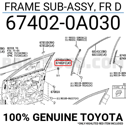 FRAME SUB-ASSY, FR D 674020A030 | Toyota Parts | PartSouq