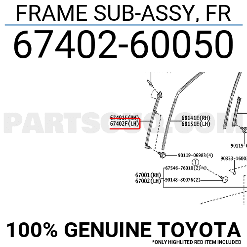 FRAME SUB-ASSY, FR 6740260050 | Toyota Parts | PartSouq