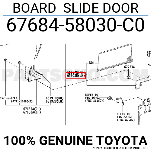 BOARD SLIDE DOOR 6768458030C0 | Toyota Parts | PartSouq