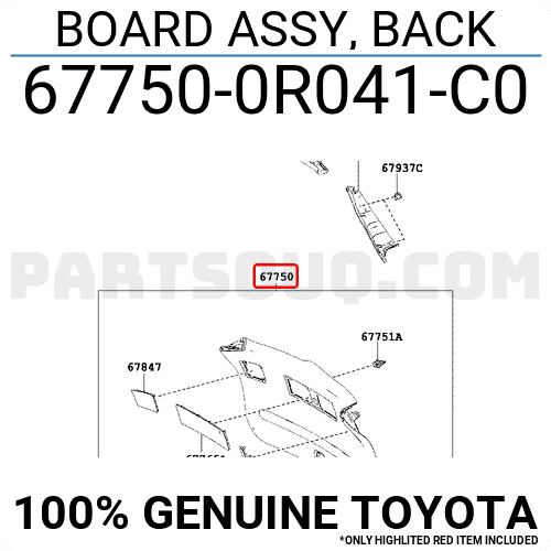 BOARD ASSY, BACK 677500R041C0 | Toyota Parts | PartSouq