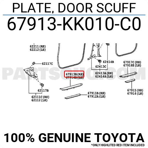 PLATE, DOOR SCUFF 67913KK010C0 | Toyota Parts | PartSouq