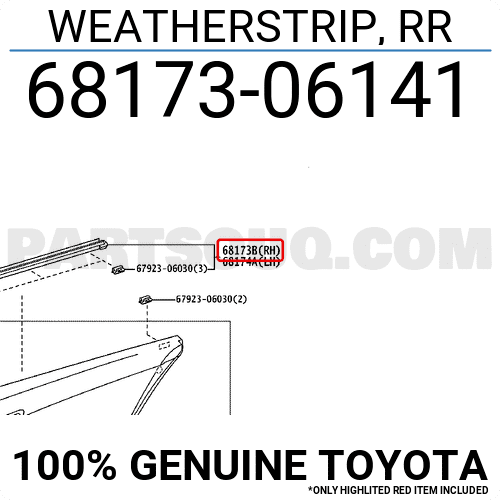 WEATHERSTRIP, RR 6817306141 | Toyota Parts | PartSouq