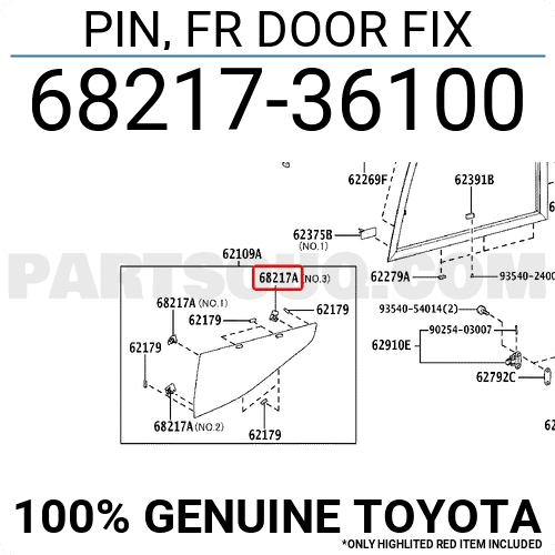 PIN, FR DOOR FIX 6821736100 | Toyota Parts | PartSouq