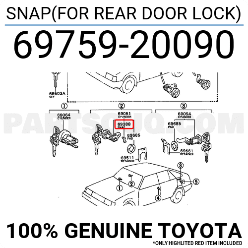 SNAP(FOR REAR DOOR LOCK) 6975920090 | Toyota Parts | PartSouq