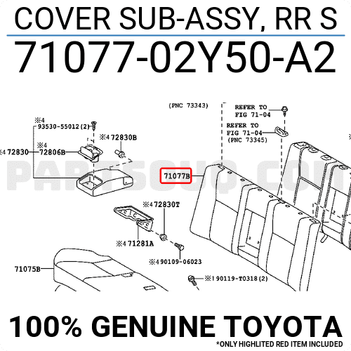 COVER SUB-ASSY, RR S 7107702Y50A2 | Toyota Parts | PartSouq