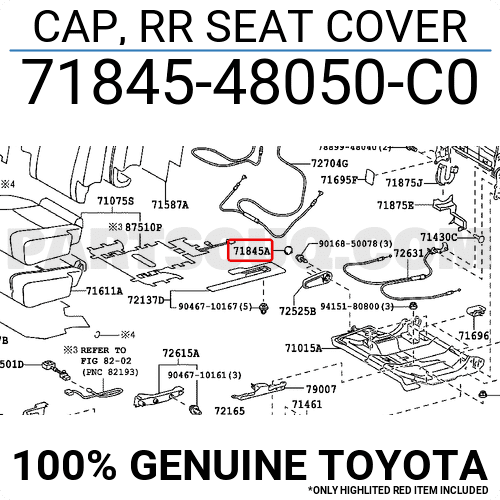 CAP, RR SEAT COVER 7184548050C0 | Toyota Parts | PartSouq