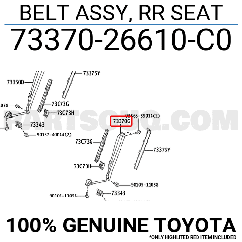 BELT ASSY, RR SEAT 7337026610C0 | Toyota Parts | PartSouq