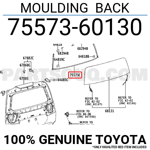 MOULDING BACK 7557360130 | Toyota Parts | PartSouq