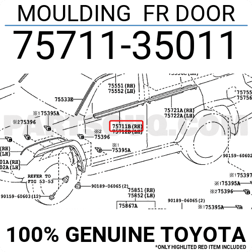 MOULDING FR DOOR 7571135011 | Toyota Parts | PartSouq