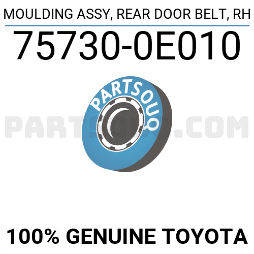 MOULDING ASSY, REAR DOOR BELT, RH 757300E010 | Toyota Parts | PartSouq