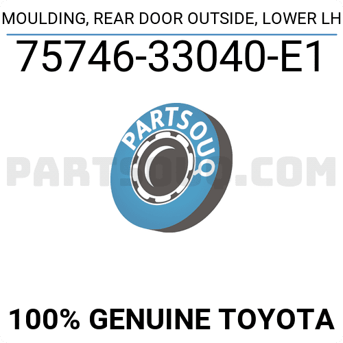 MOULDING, REAR DOOR OUTSIDE, LOWER LH 7574633040E1 | Toyota Parts ...