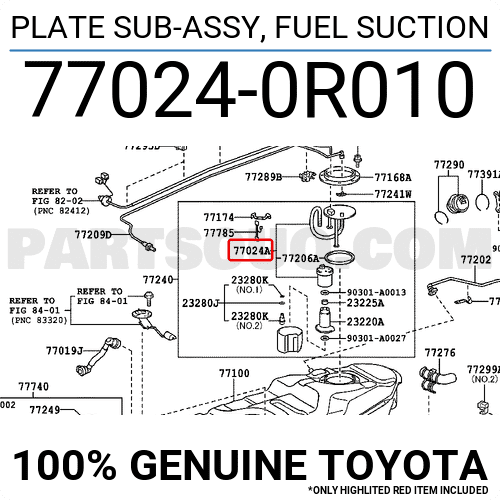 PLATE SUB-ASSY, FUEL SUCTION 770240R010 | Toyota Parts | PartSouq