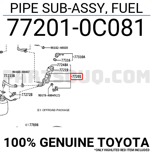 PIPE SUB-ASSY, FUEL 772010C081 | Toyota Parts | PartSouq