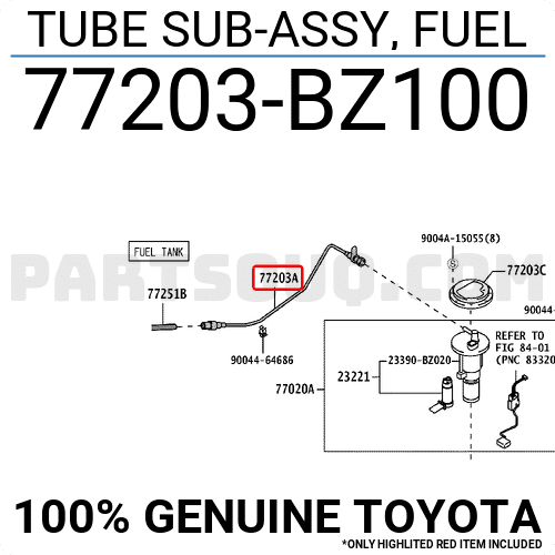 TUBE SUB-ASSY, FUEL 77203BZ100 | Toyota Parts | PartSouq