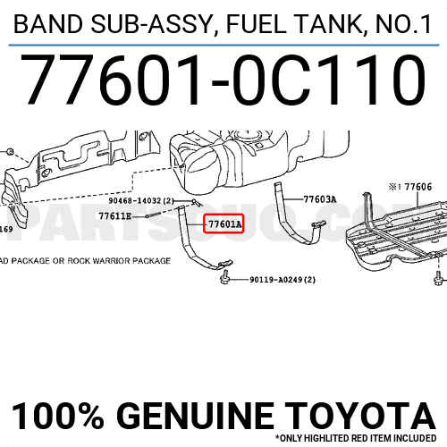 BAND SUB-ASSY, FUEL TANK, NO.1 776010C110 | Toyota Parts | PartSouq