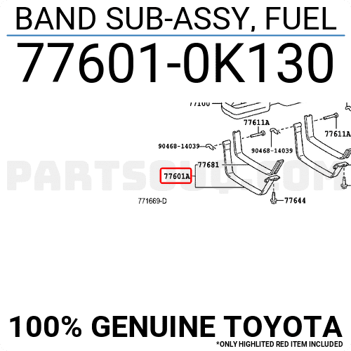 BAND SUB-ASSY, FUEL 776010K130 | Toyota Parts | PartSouq