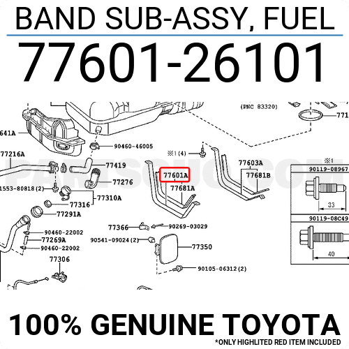 BAND SUB-ASSY, FUEL 7760126101 | Toyota Parts | PartSouq