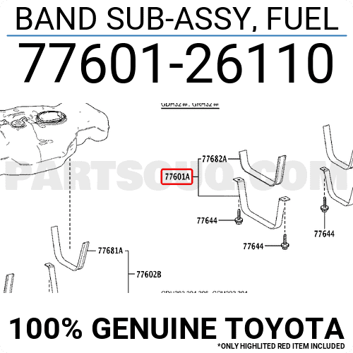 BAND SUB-ASSY, FUEL 7760126110 | Toyota Parts | PartSouq