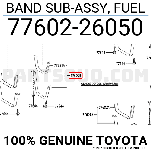 BAND SUB-ASSY, FUEL 7760226050 | Toyota Parts | PartSouq
