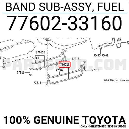 BAND SUB-ASSY, FUEL 7760233160 | Toyota Parts | PartSouq